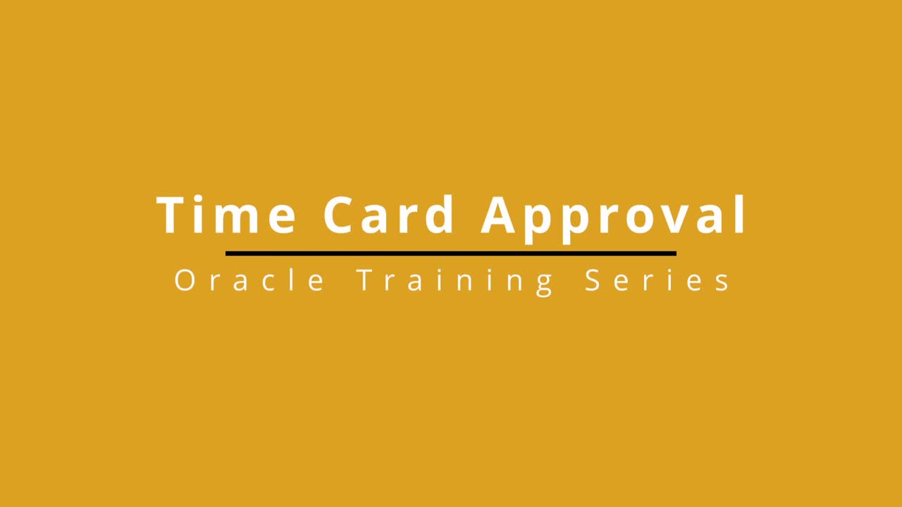 St. Olaf College — Approving Time Cards in Oracle